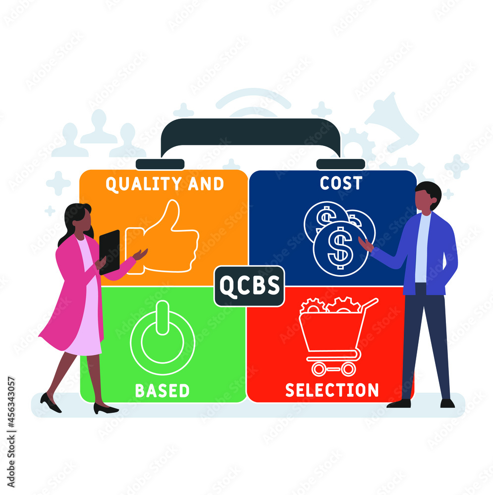 Flat design with people. QCBS - Quality and Cost Based Selection ...