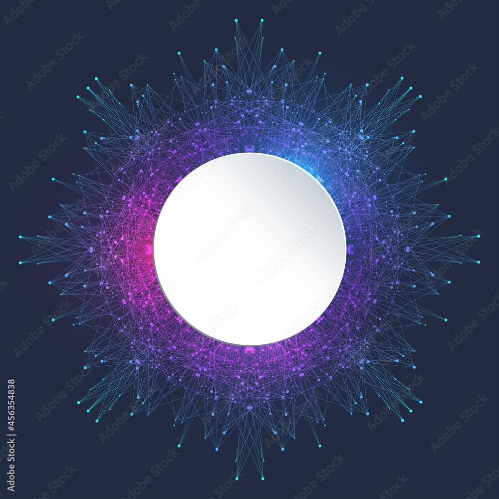 Quantum computer technology banner design template concept. Deep ...