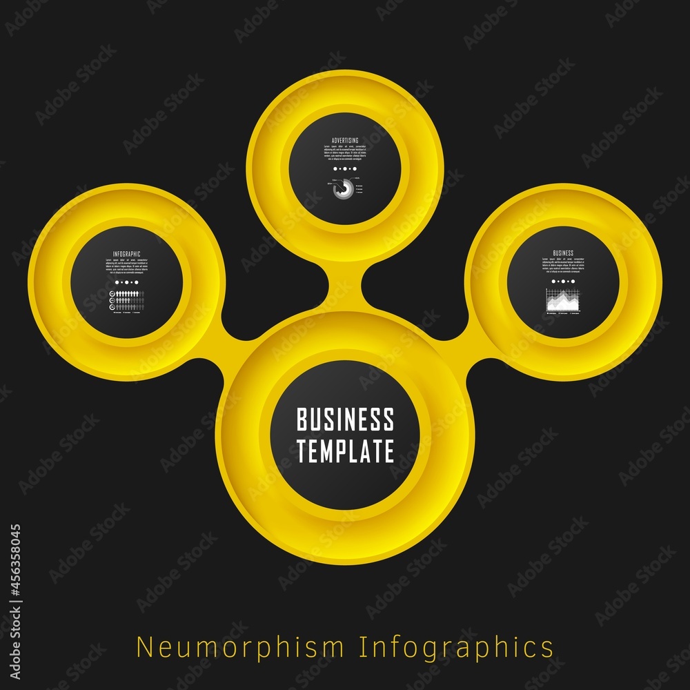 Neumorphism infographics template for chart, diagram, web design ...