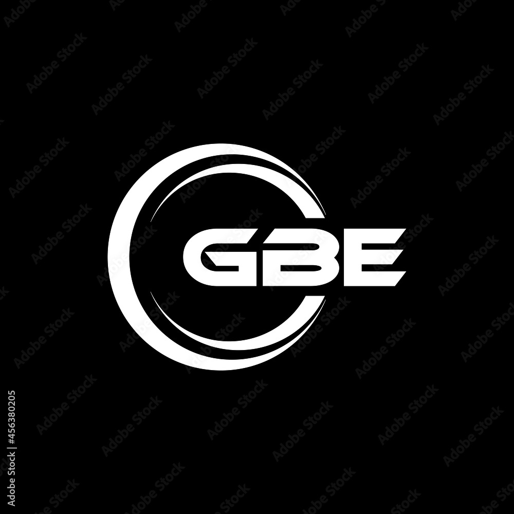 GBE letter logo design with black background in illustrator, vector ...