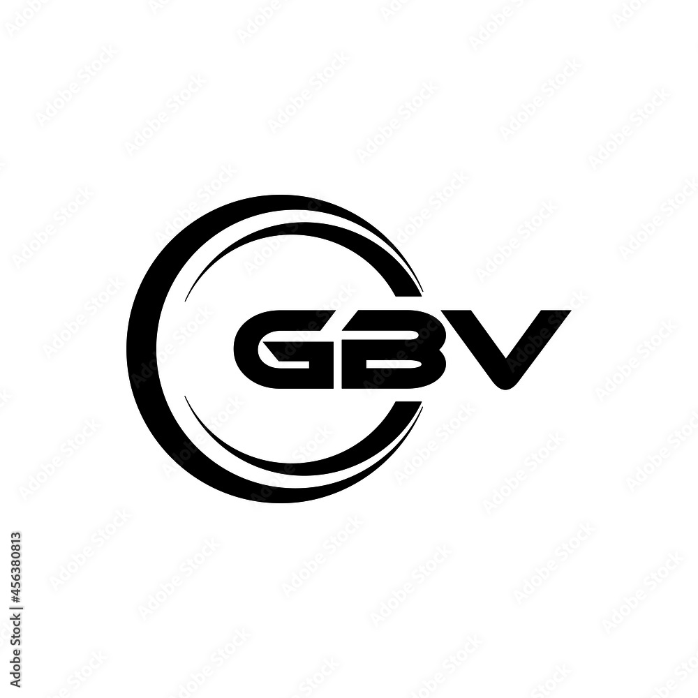 GBV letter logo design with white background in illustrator, vector ...