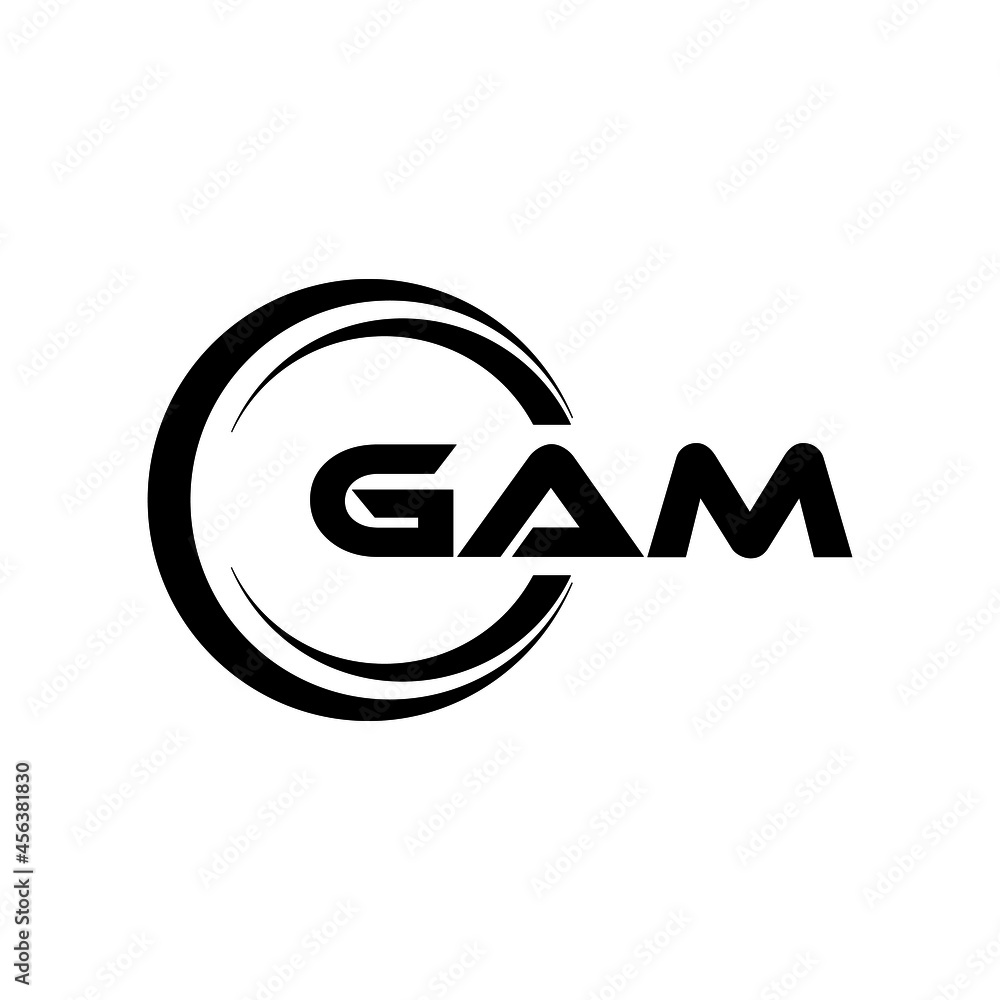 GAM letter logo design with white background in illustrator, vector ...
