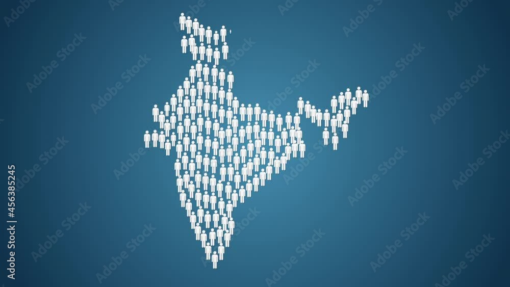 Graphic animation - People symbols in shape of map of India ...