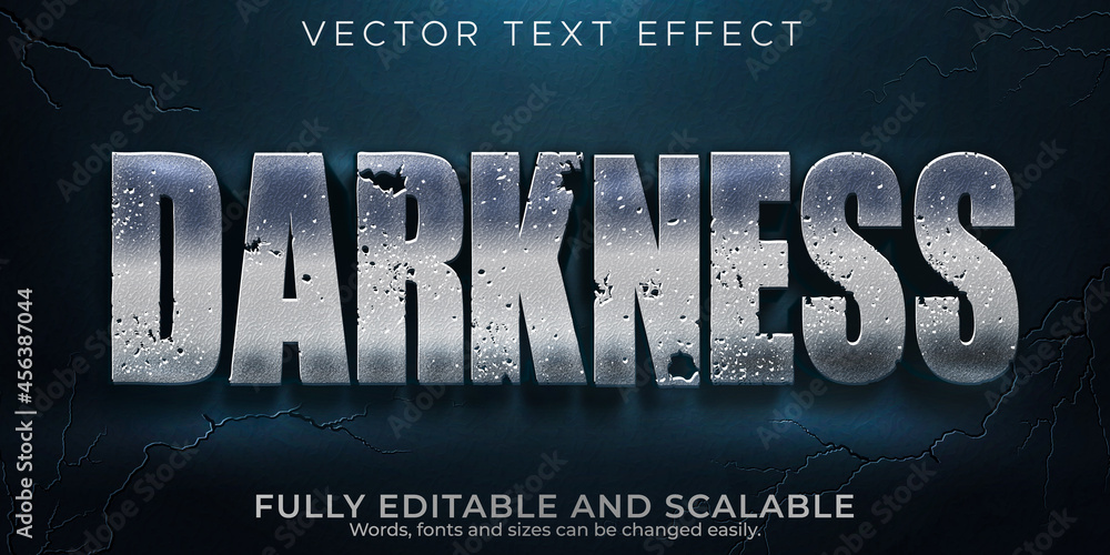 Darkness metallic text effect, editable shiny and dark text style Stock ...