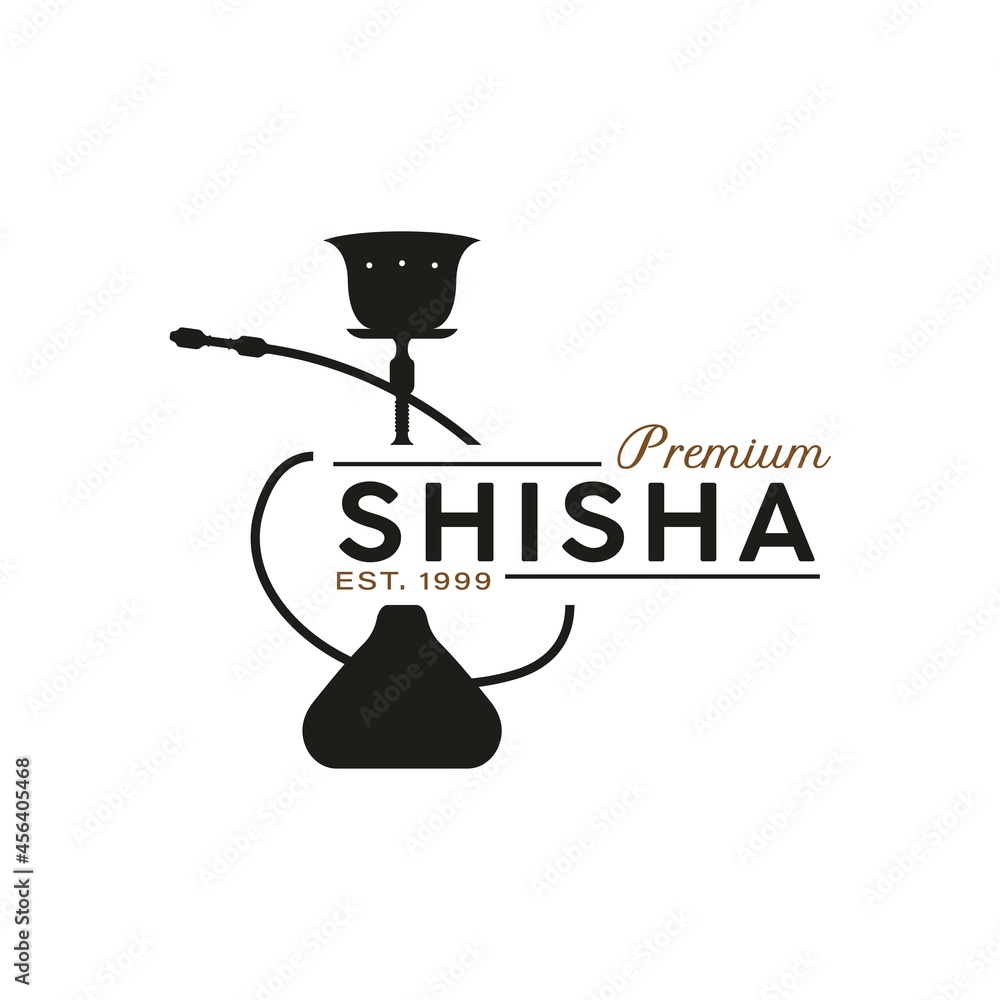 Vintage Retro Shisha Hookah Logo. Lounge Bar Sign. Premium and Luxury ...
