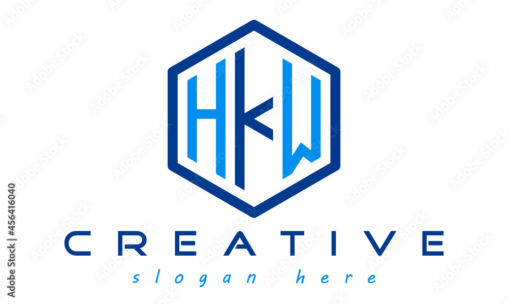polygon letters logo, letters HKW modern unique minimalist brand ...