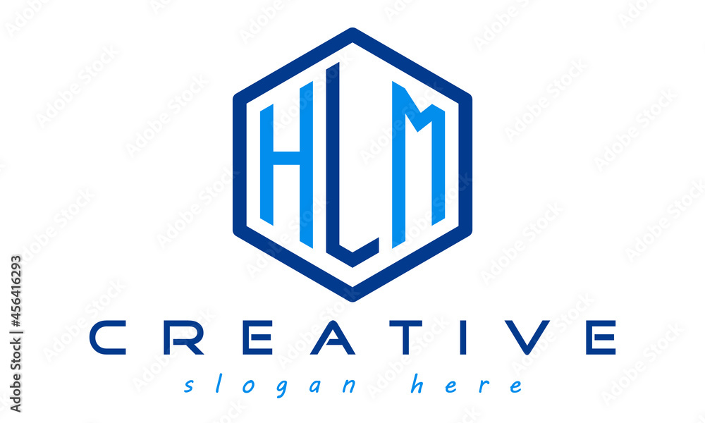 polygon letters logo, letters HLM modern unique minimalist brand ...
