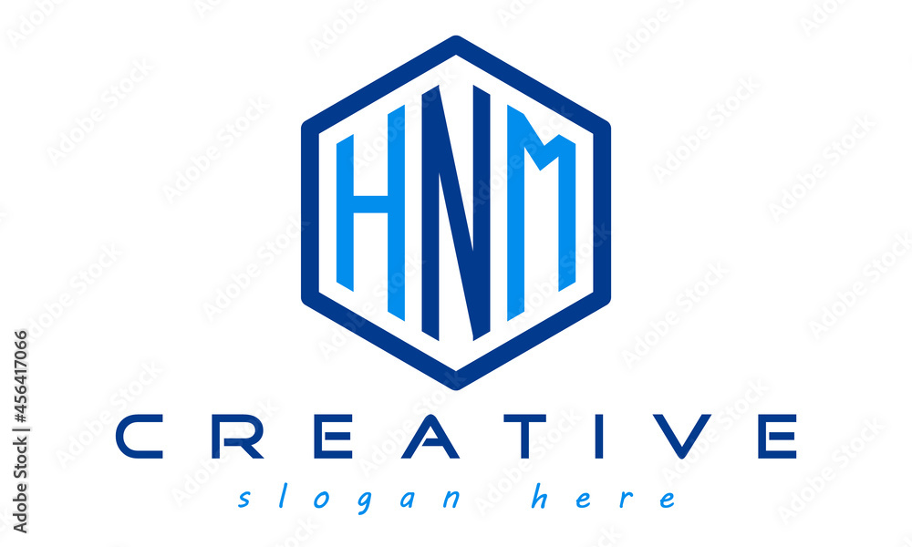 polygon letters logo, letters HNM modern unique minimalist brand ...