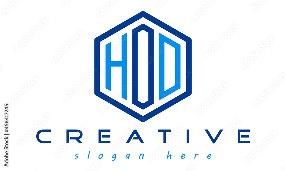polygon letters logo, letters HOD modern unique minimalist brand ...