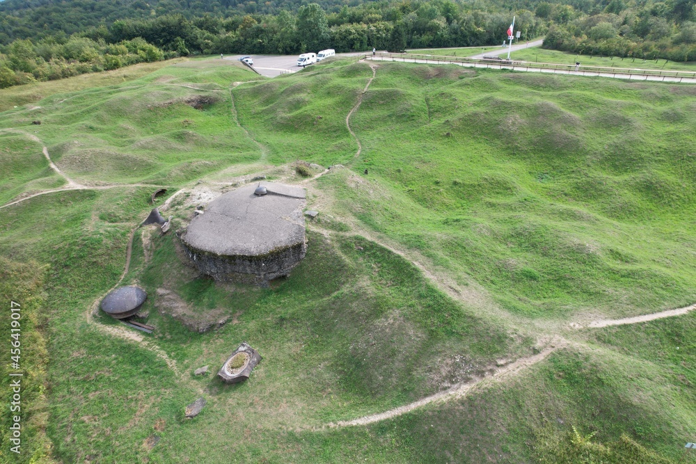 Verdun, France: Vue aérienne du Fort de Vaux - Bataille de Verdun ...