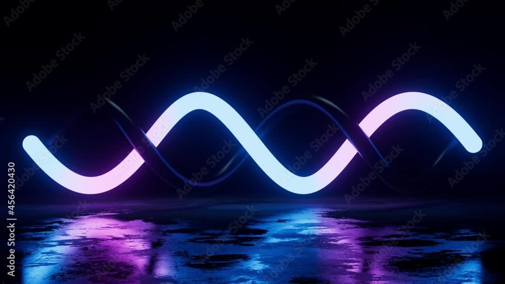 3d render of fluorescent geometry above a roughness surface with puddle ...