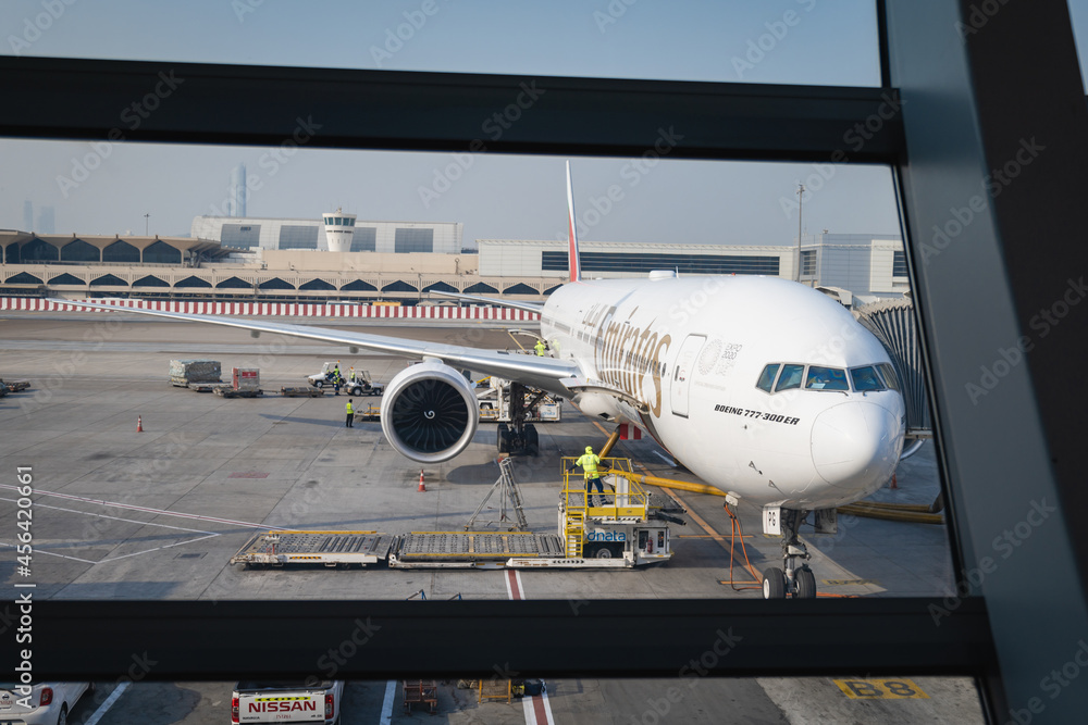 Dubai, UAE - September 2021: Emirates Airlines aircraft in Dubai ...