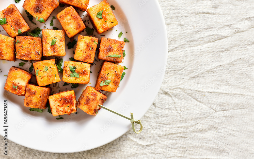 Pan fried paneer Stock Photo | Adobe Stock