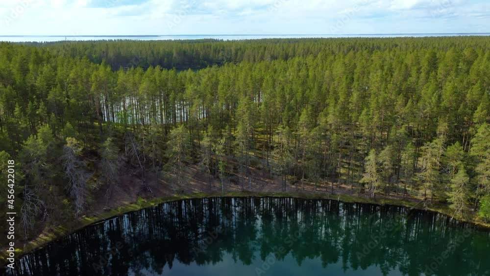 Aerial View of the Lake and Forest in Finland. Beautiful nature of ...