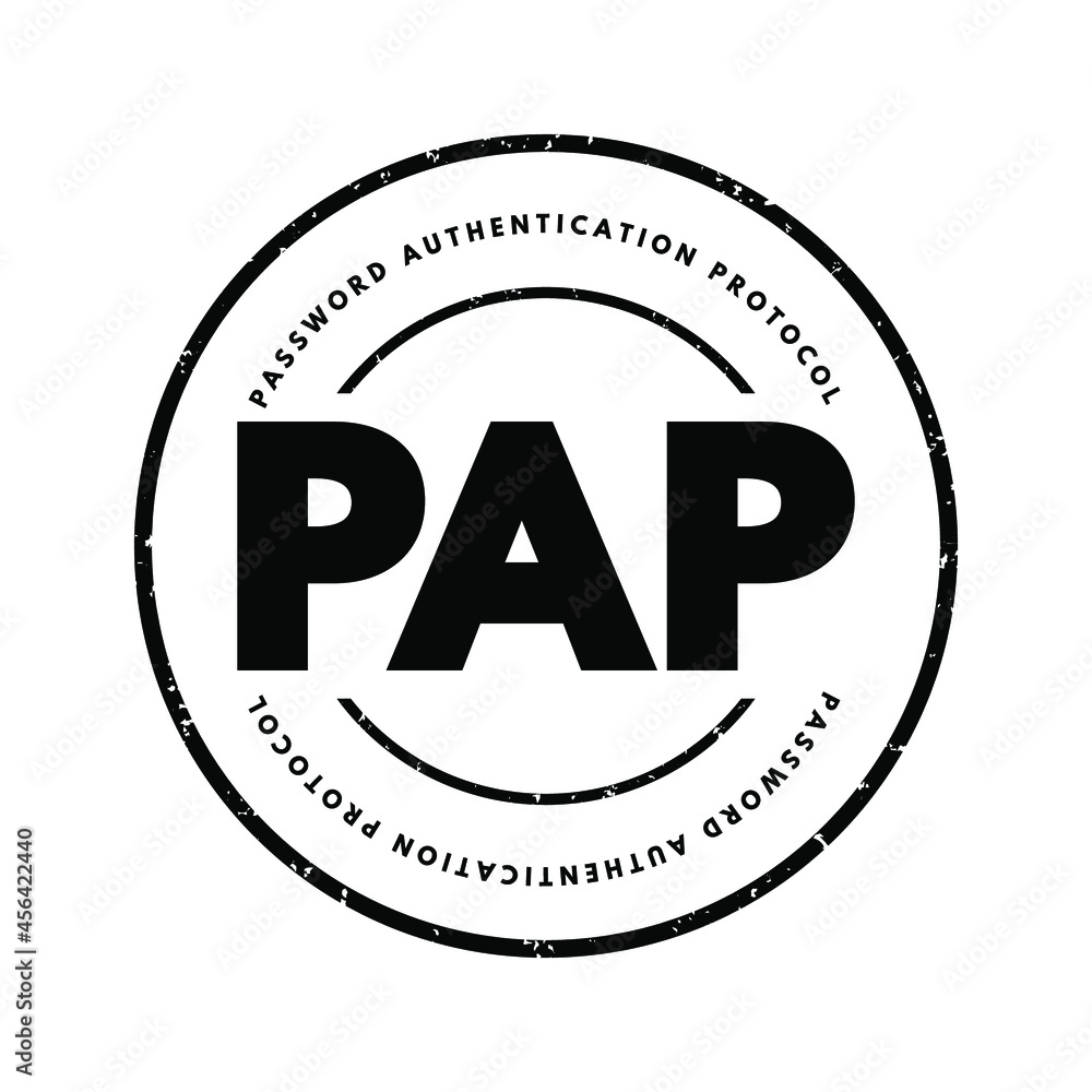 PAP - Password Authentication Protocol acronym, technology concept ...