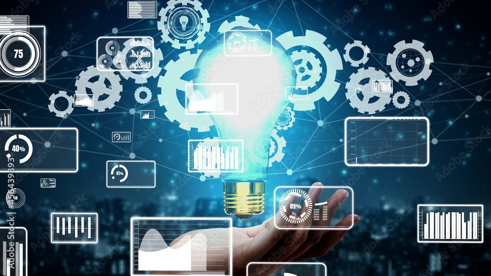 Innovation Technology for Business Finance conceptual . Modern graphic ...