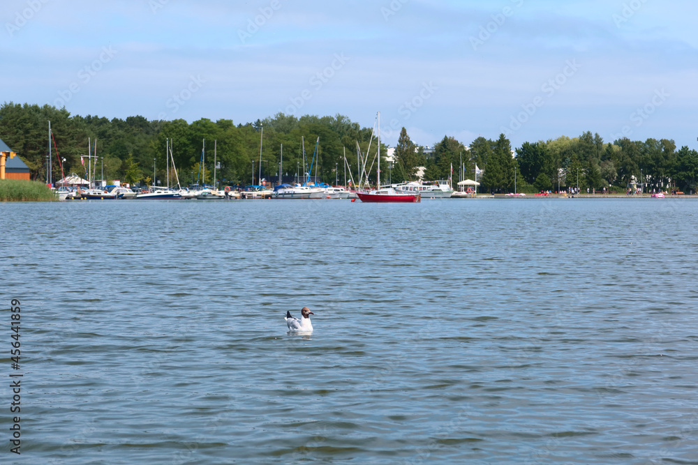 Dabki, Poland. Lake Bukowo. Lake marina. Lake Bukowo connected with ...
