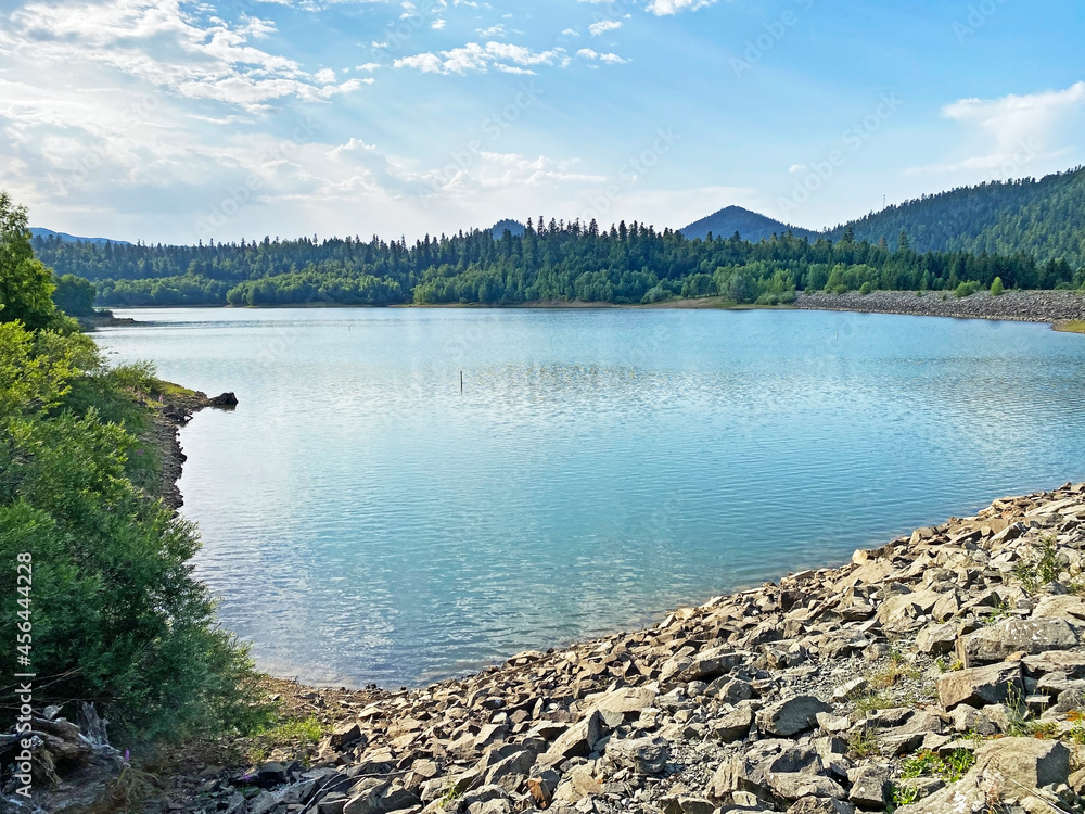 Lepenica lake near Fuzine or Lake Lepenica, Benkovac Fuzinski - Gorski ...