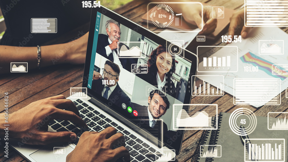 Creative visual of business people in a corporate staff meeting on ...