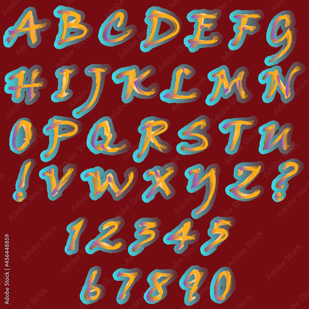 Capital letters of the Latin alphabet, exclamation, question marks and ...