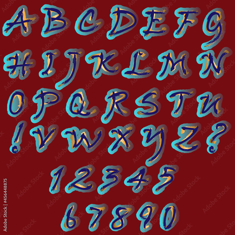 Capital letters of the Latin alphabet, exclamation, question marks and ...