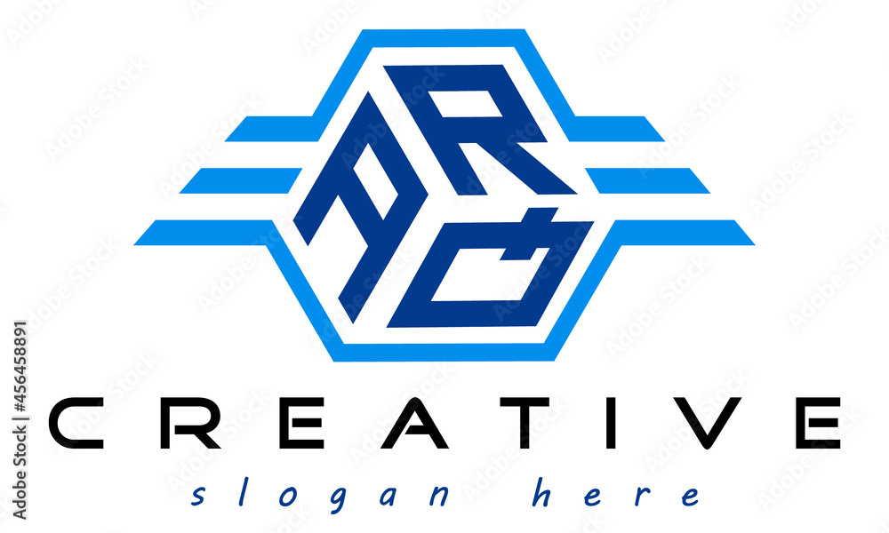 emblem badge with wings ARQ letter logo design vector, business logo ...