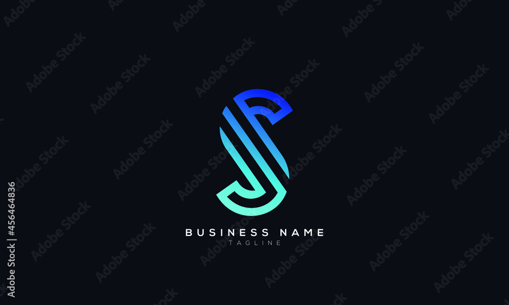 SJ initials monogram letter text alphabet logo design Stock Vector ...