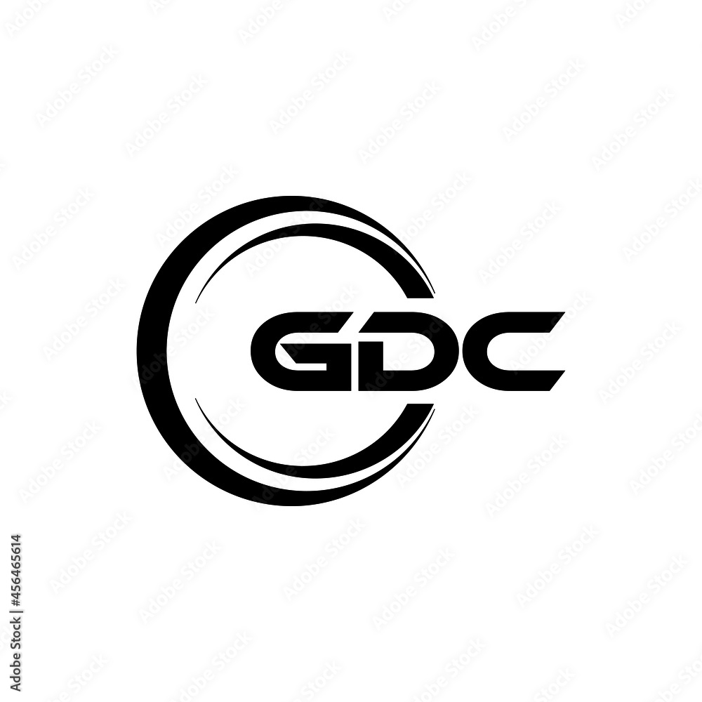 Vecteur Stock GDC letter logo design with white background in ...