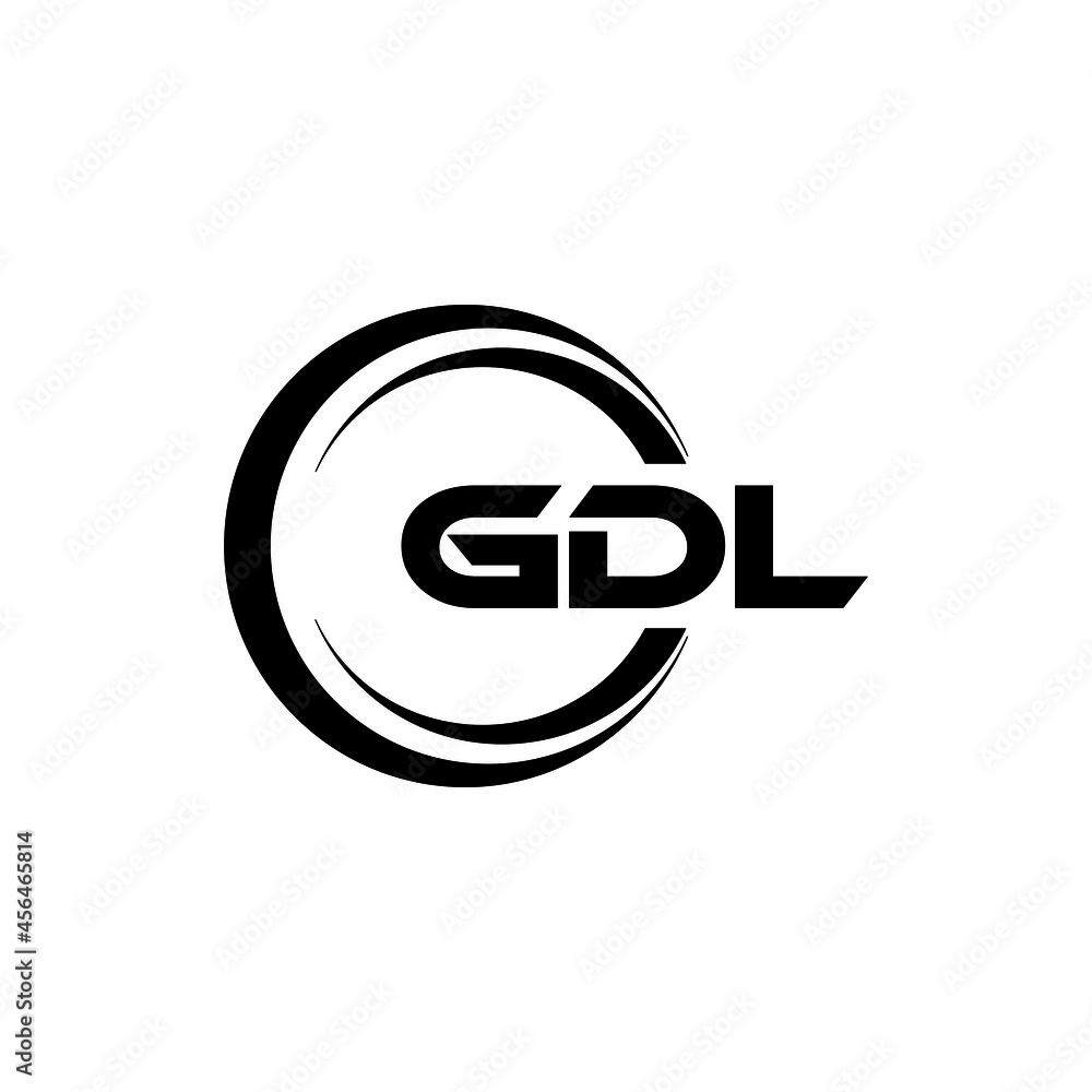 GDL letter logo design with white background in illustrator, vector ...