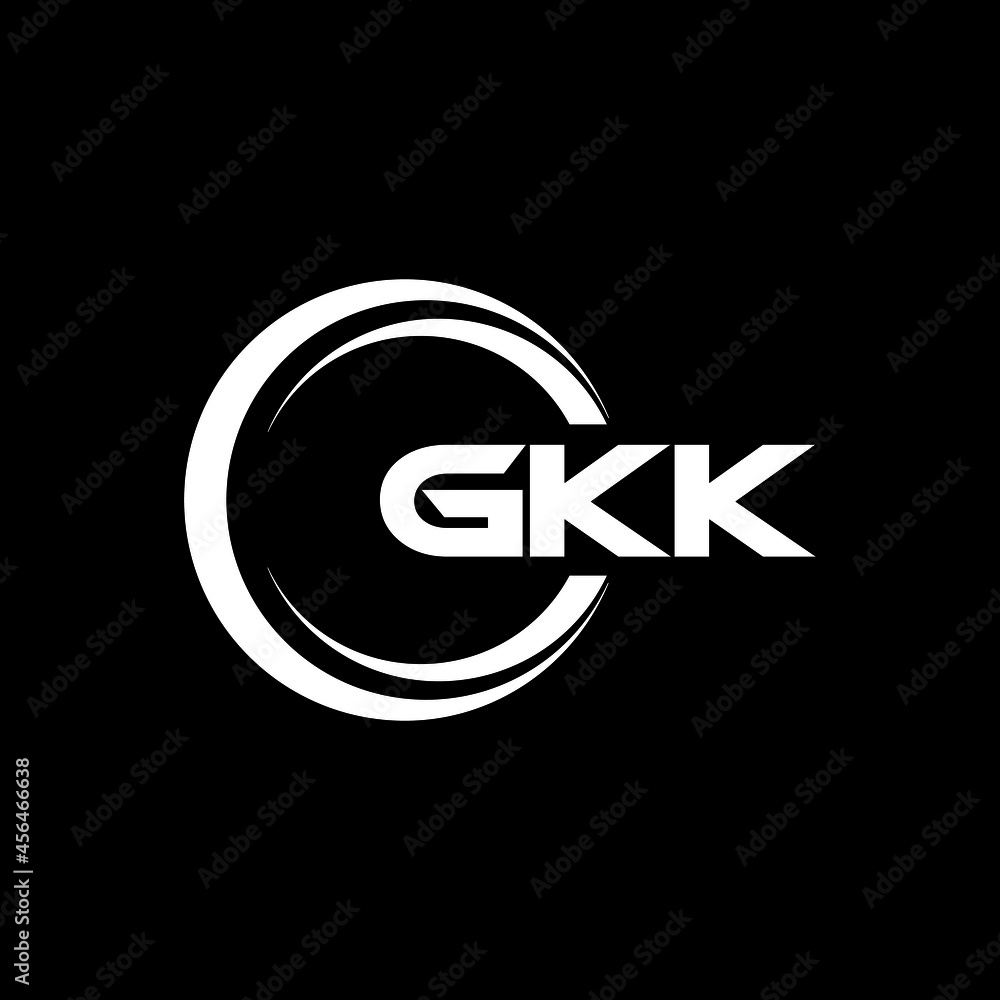 GKK letter logo design with black background in illustrator, vector ...