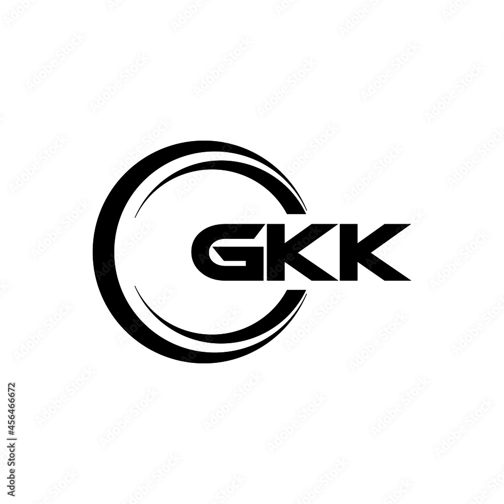 GKK letter logo design with white background in illustrator, vector ...