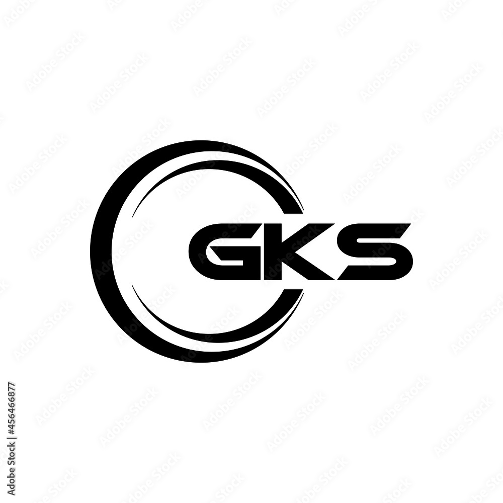 Vecteur Stock GKS letter logo design with white background in ...