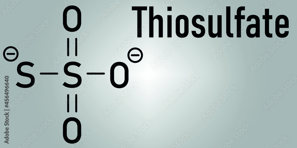Thiosulfate anion, chemical structure. Skeletal formula. Stock Vector ...