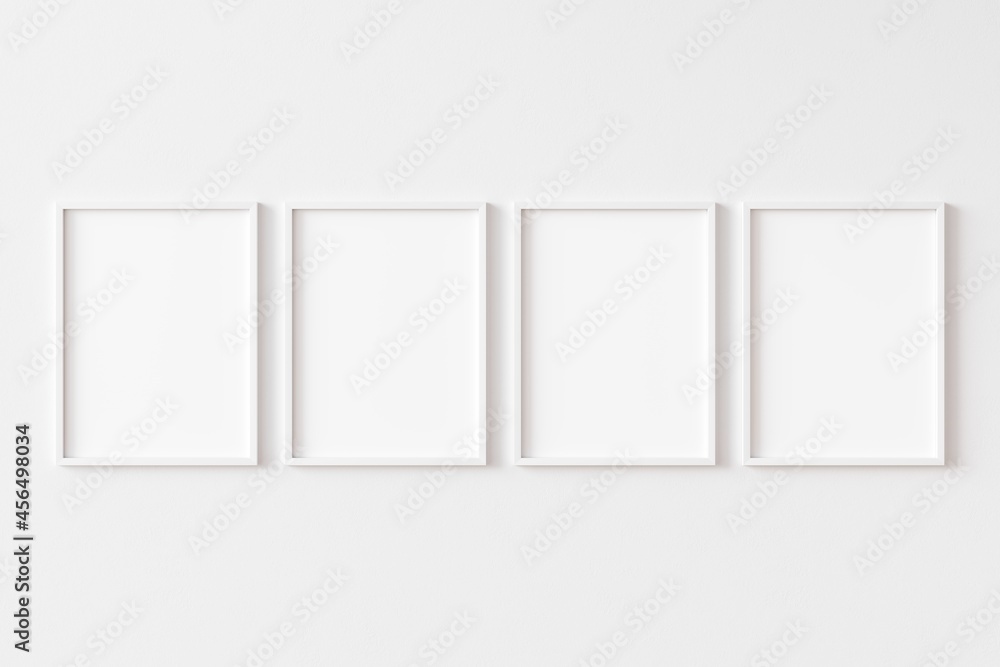 Poster Group of four rectangular picture frames with white border ...