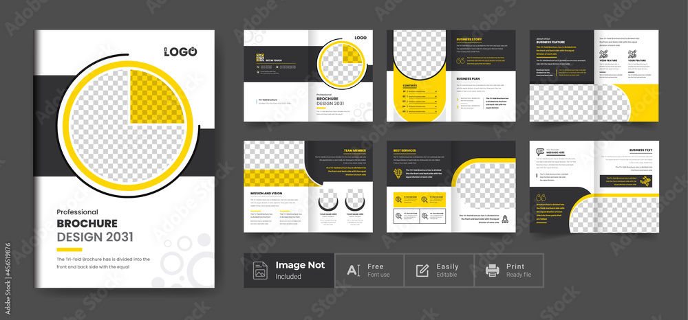 Company profile pages brochure template layout design, modern colorful ...