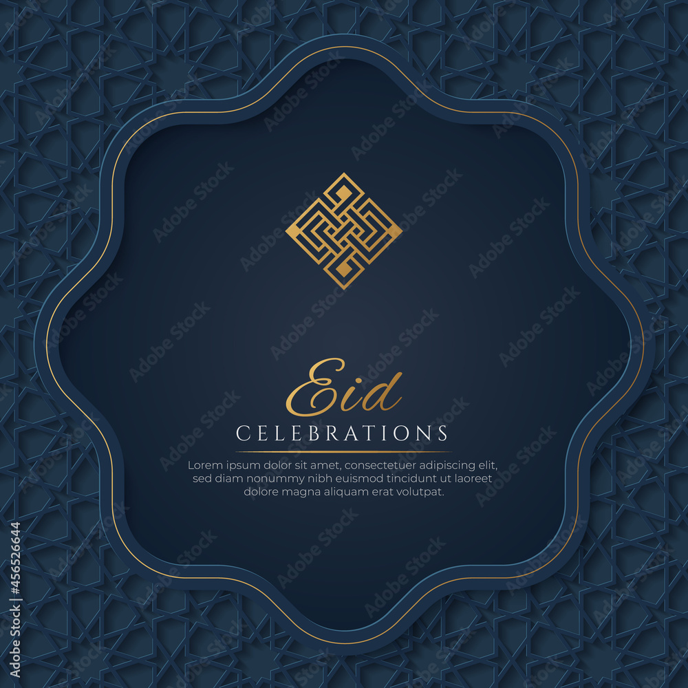 Eid Celebrations Arabic Luxury Background with Islamic Pattern and ...