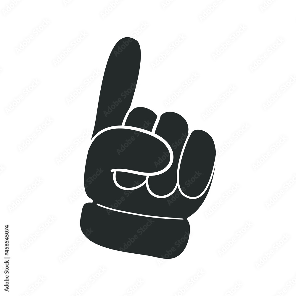 Finger Up Icon Silhouette Illustration. Hand Gesture Vector Graphic ...
