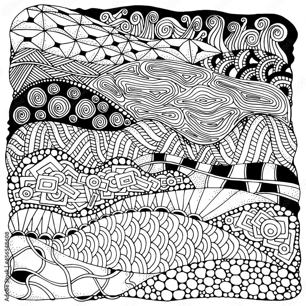 Artistically ethnic pattern. Hand-drawn, ethnic, floral, retro, doodle ...