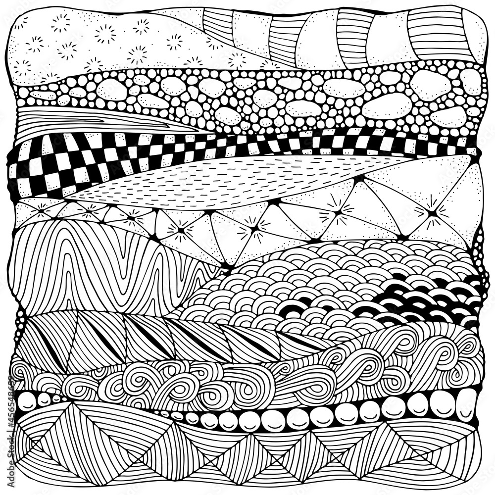 Artistically ethnic pattern. Hand-drawn, ethnic, floral, retro, doodle ...