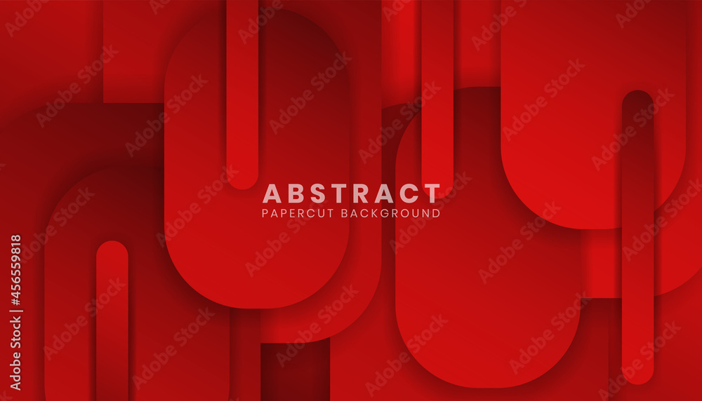 abstract red background with paper cut shapes. Vector design layout for ...