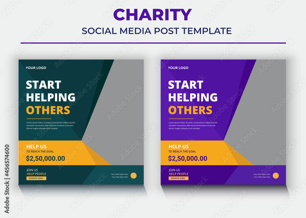 charity Social media post and flyer, Start Helping Others Social media ...