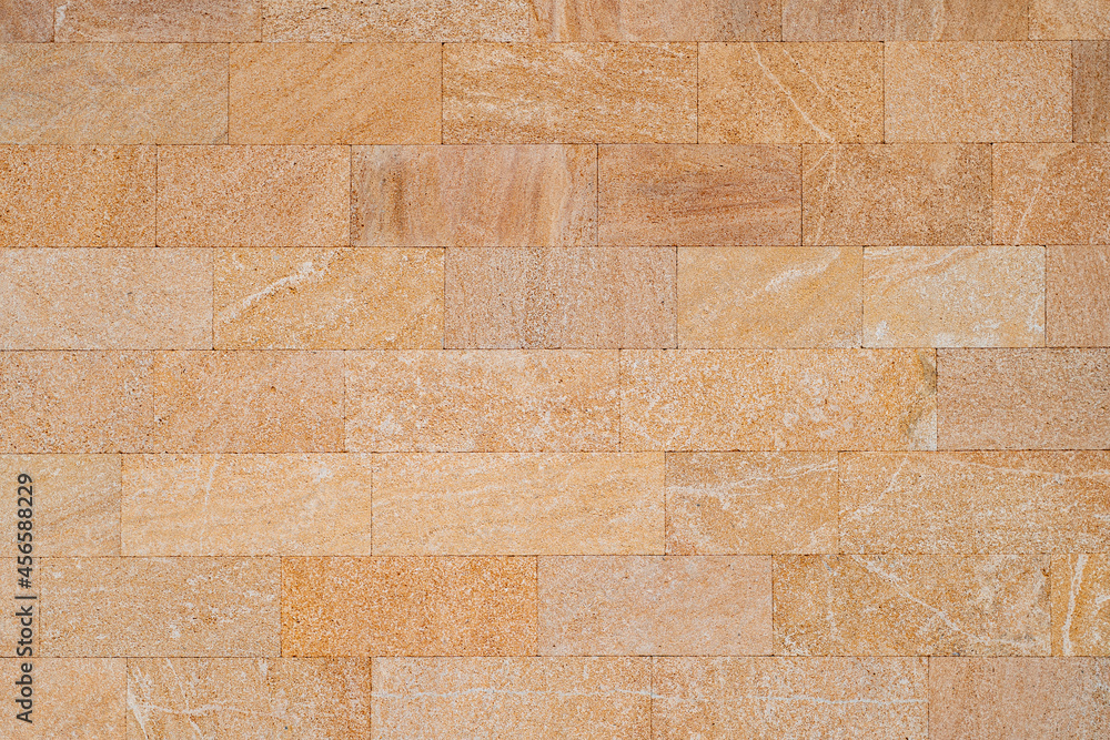 Beige block wall texture background. Abstract exterior rock stone ...