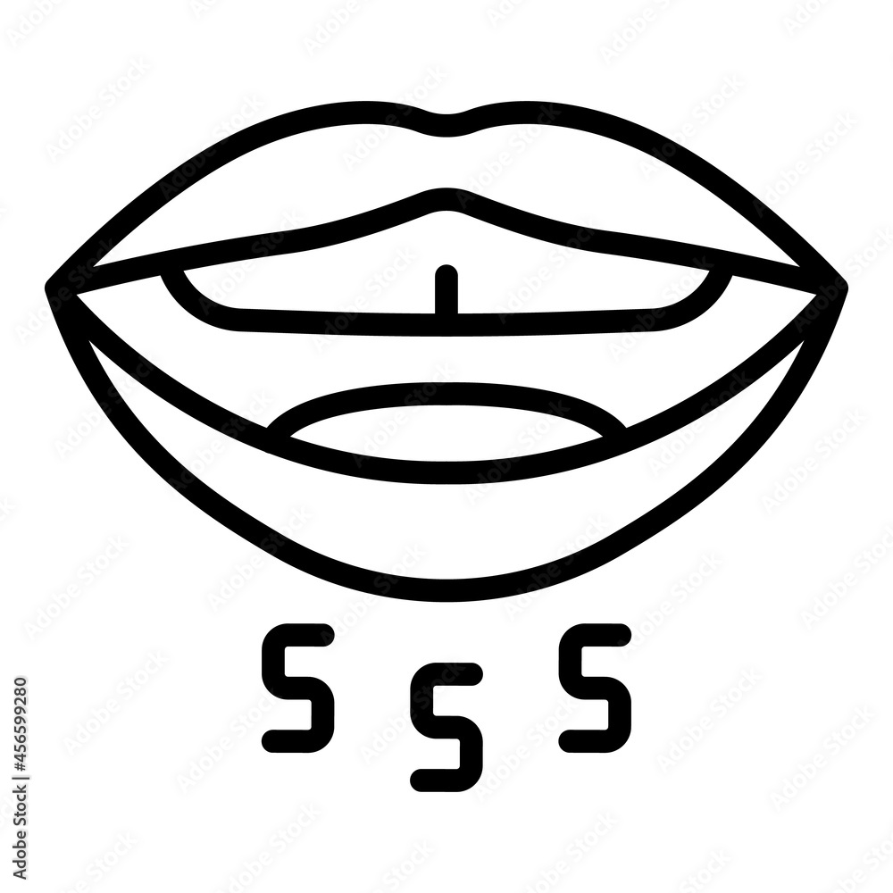 Mouth letters icon outline vector. Speech therapy. Speaking letter ...