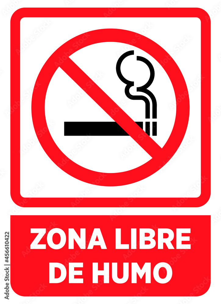 cartel zona libre de humo - no fumar Stock Vector | Adobe Stock