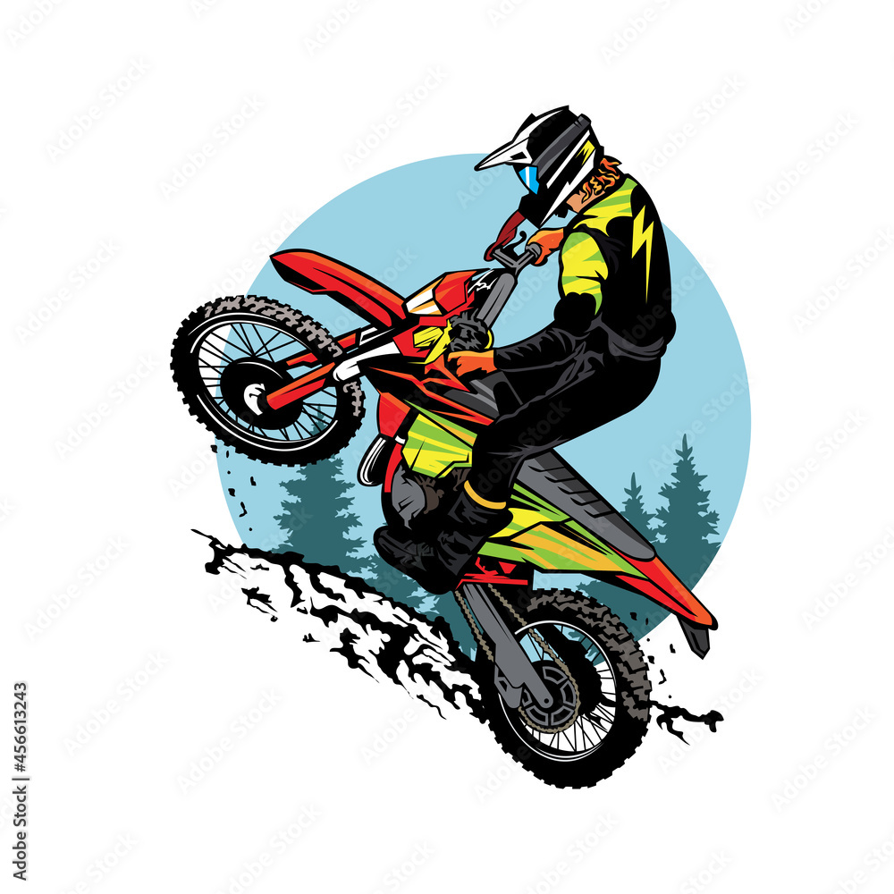 Dirt bike extreme sport vector illustration, perfect for tshirt design ...