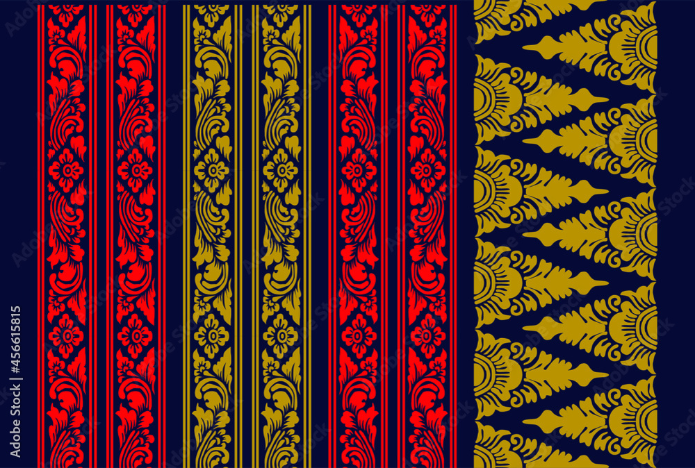 Indonesian geometric batik motifs with Balinese flower patterns ...
