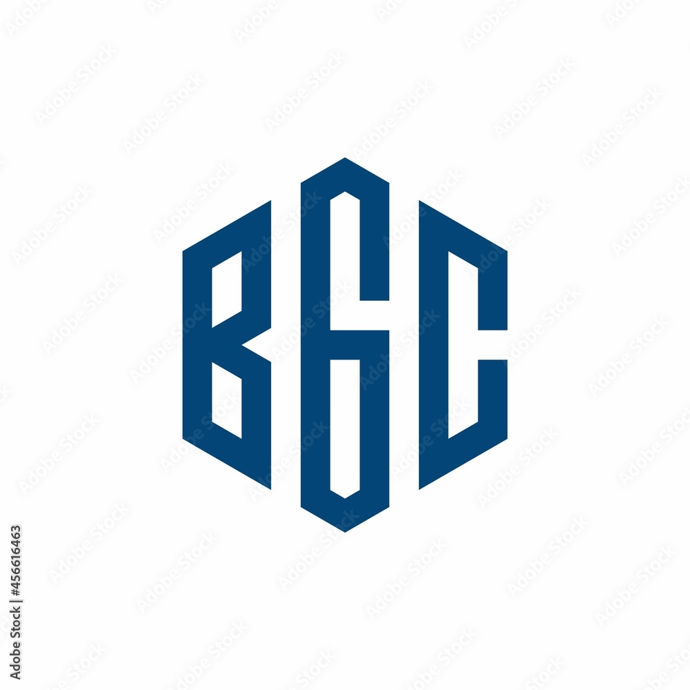 BGC Initial three letter logo hexagon Stock Vector | Adobe Stock