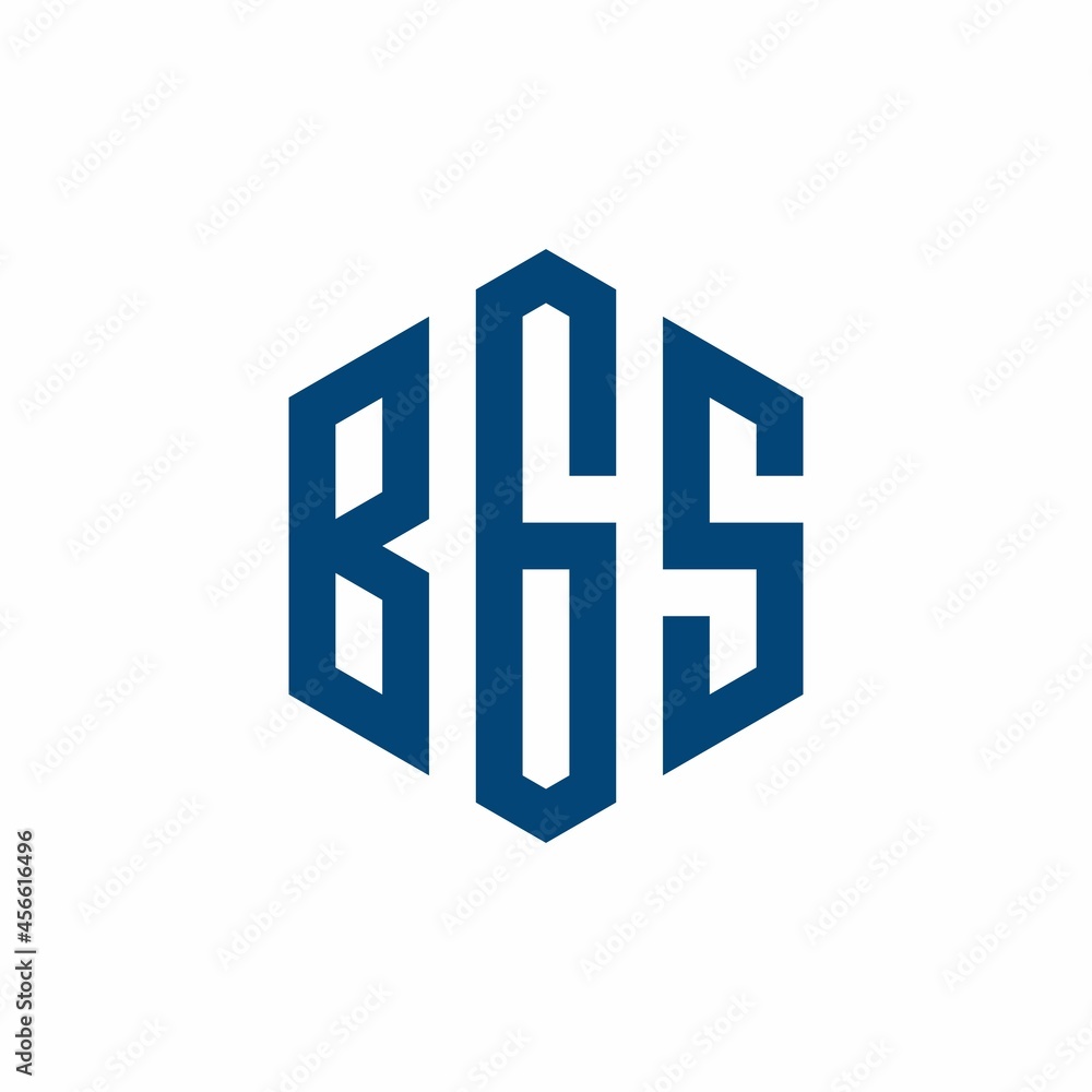 BGS Initial three letter logo hexagon Stock Vector | Adobe Stock