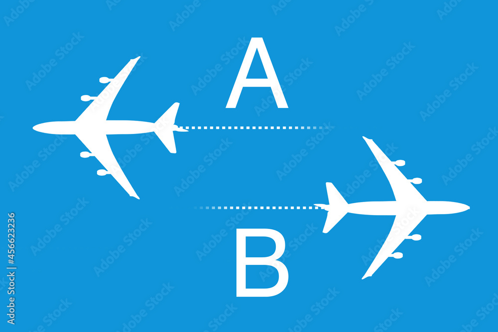 Airplane route control. Aviation logistics management concept. Choosing ...
