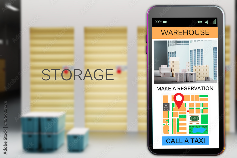 Storage company website concept. Online warehouse reservation ...